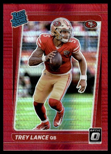 Trey Lance Rookie Card 2021 Donruss Optic Red Hyper N36 #203 San ...