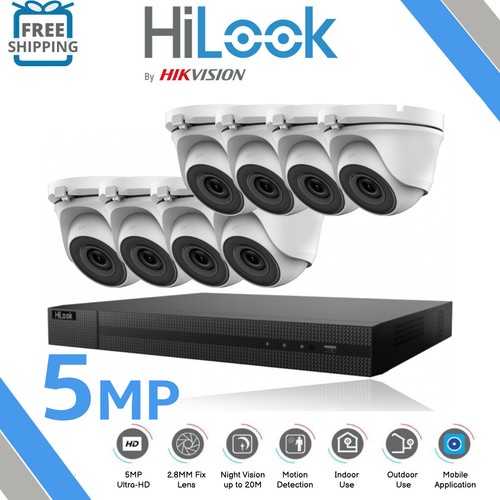 HIKVISION HILOOK 5MP CCTV HD NIGHT VISION OUTDOOR DVR HOME SECURITY ...