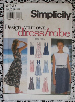 Simplicity 9107 Misses Summer Dresses Sewing Pattern 12,14,16 NEW | eBay