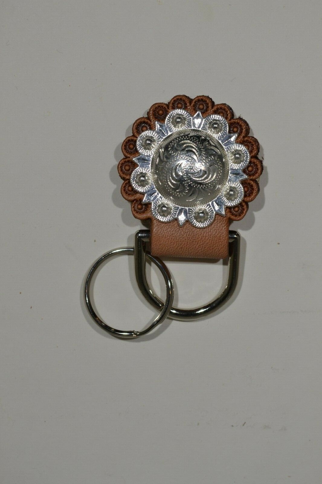 Concho Key Fob - 1 1/2" Silver Berry concho with key ring ( (J6) | eBay