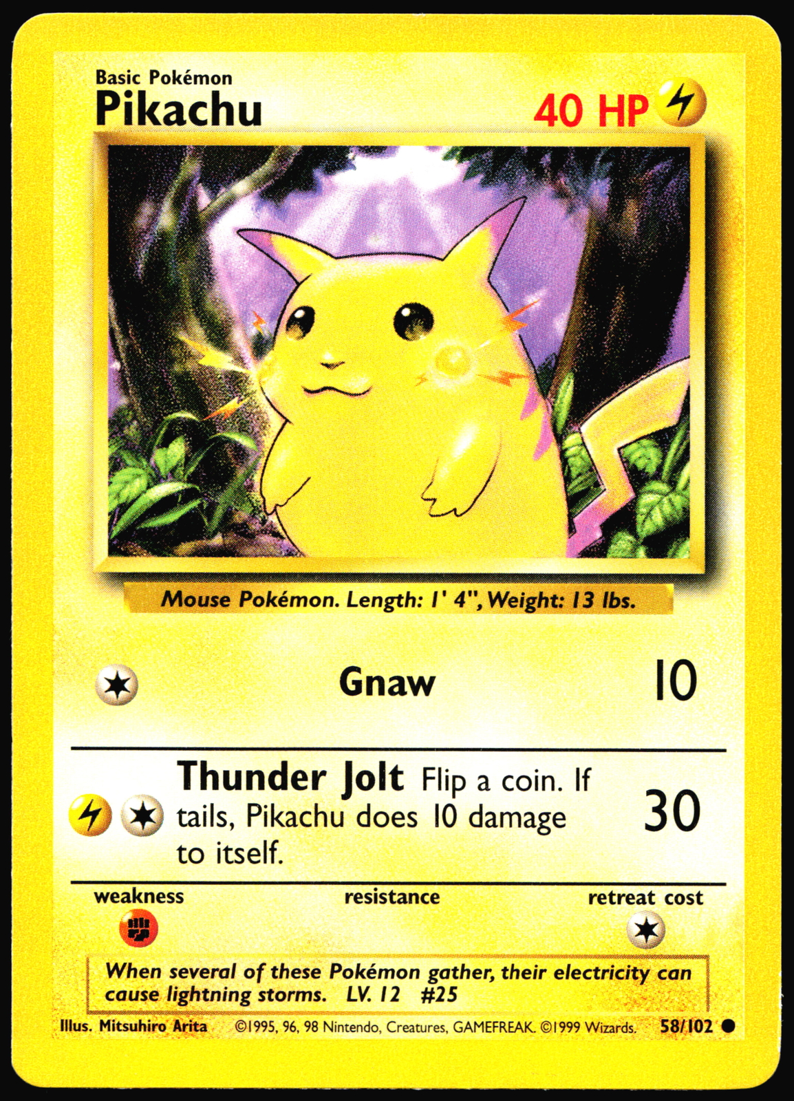 Pikachu Base Set #058/102 Pokemon Card R1-X142 | eBay