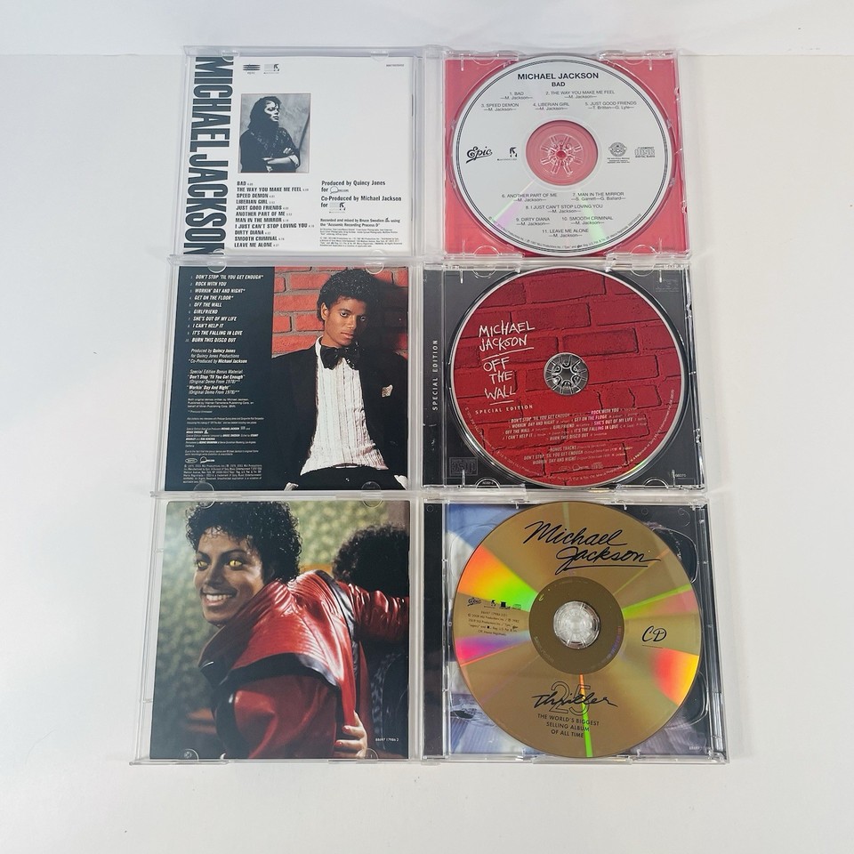 Michael Jackson 4 CD/DVD Lot: Vision, Thriller 25 (CD/DVD) Bad, Off The ...