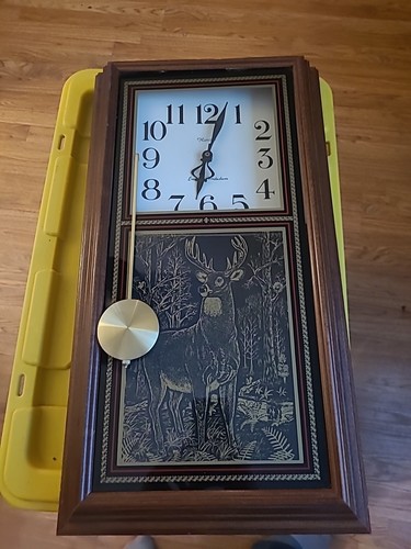 Vintage Hanover Wooden Wall Clock Deer - Read | eBay