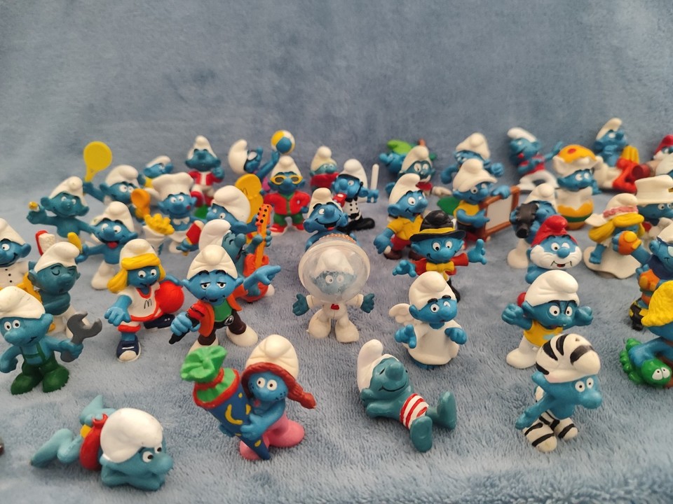 SCHLUMPFSAMMLUNG 6 PEYO 58 SCHLÜMPFE SCHLUMPF KONVOLUT ZUBEHÖR SCHLEICH ...