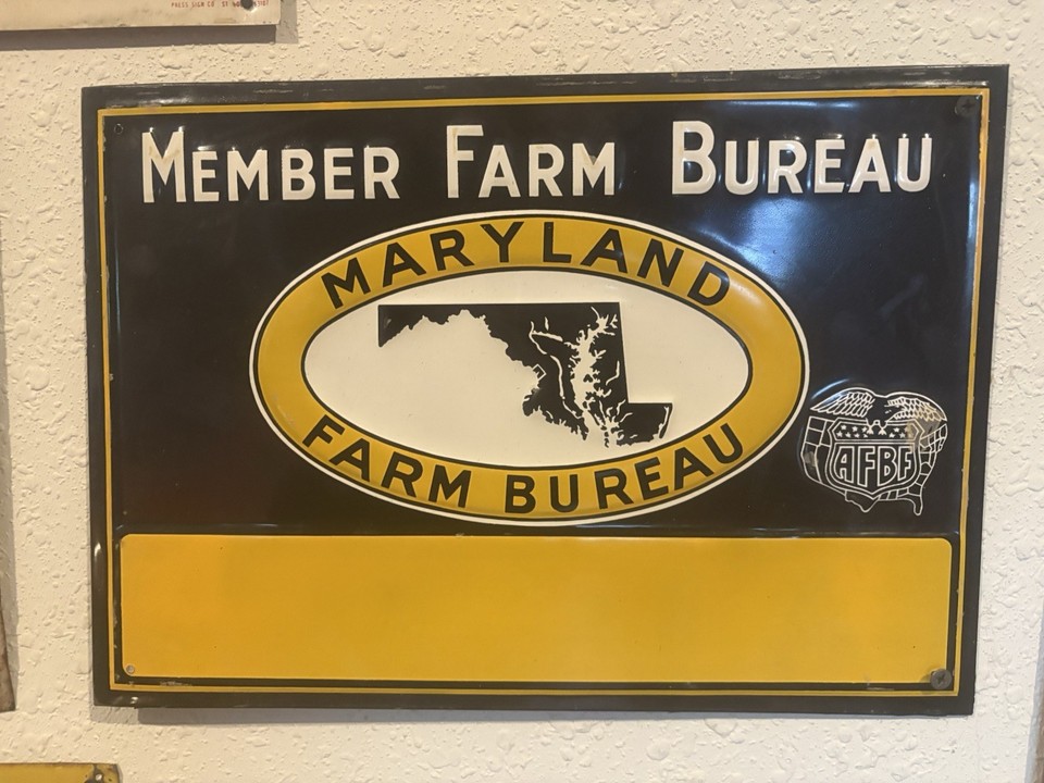 Maryland Farm Bureau Sign NOS Rice Paper Attached Very Nice Farm Sign ...