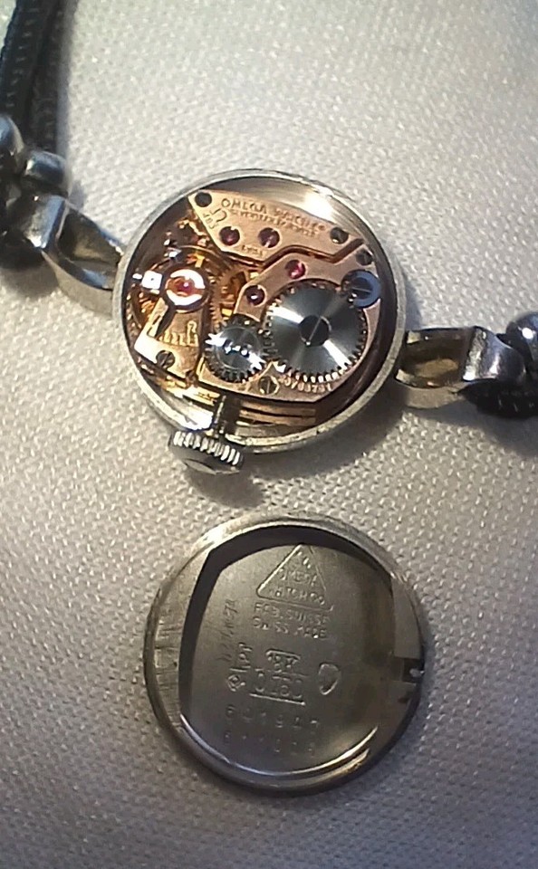 Vintage 1950s Ladies. Cocktail Omega White Gold Wristwatch with Woven ...