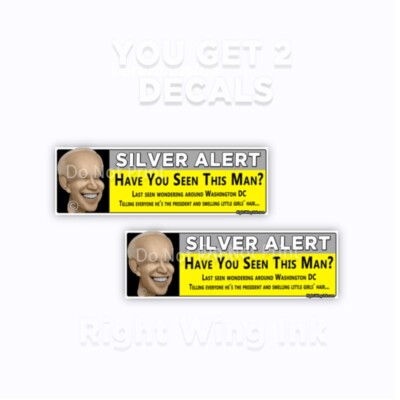 Silver Alert - Have you seen this Man Anti Joe Biden Stickers Decal 2 ...