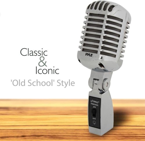 Pyle Classic Retro Dynamic Vocal Microphone - Old Vintage Style with ...