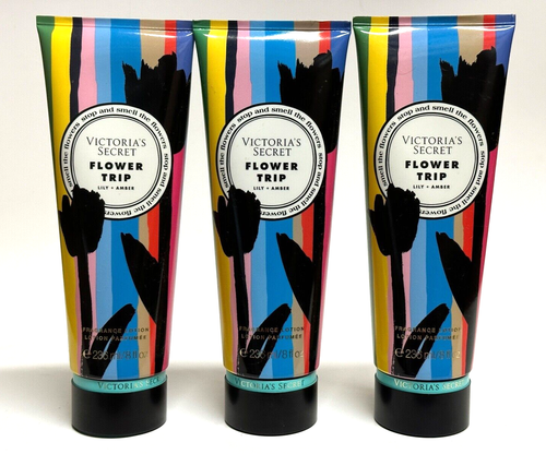 3 VICTORIA'S SECRET FLOWER TRIP FRAGRANCE BODY LOTION CREAM 8 FL OZ ...