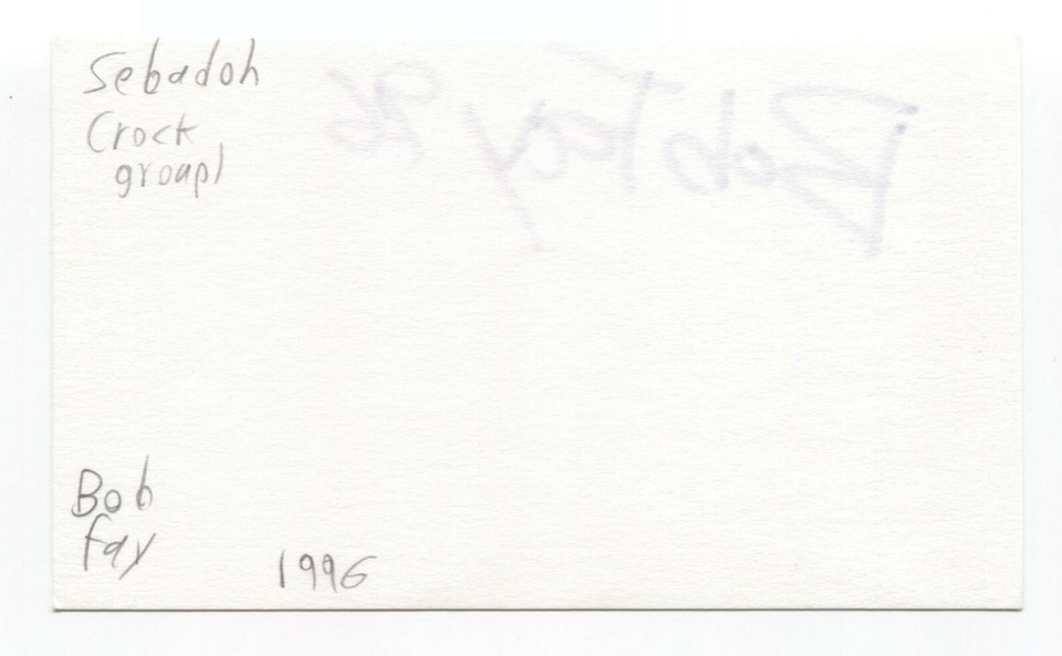 Bob Fay Signed 3x5 Index Card Autographed Signature Sebadoh Band | eBay