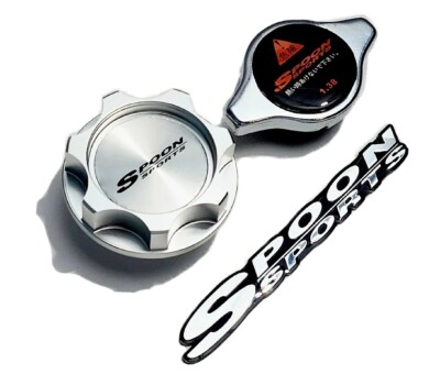 RADIATOR CAP + OIL CAP SILVER INTEGRA RSX SPOON SPORTS CIVIC S2000 SI ...