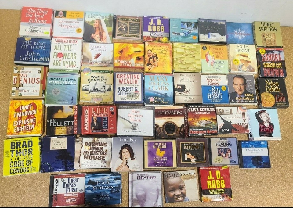 Wholesale Random Audio books on cd lot of 30+ assorted audiobooks ...