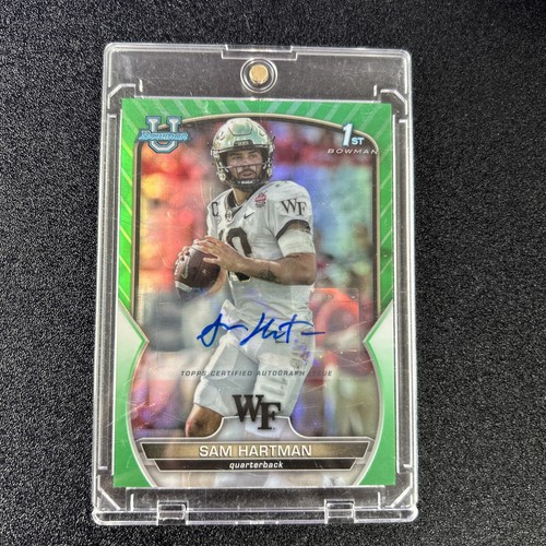 Sam Hartman Green /99 2022 Bowman University Chrome Wake Forest AUTO | eBay