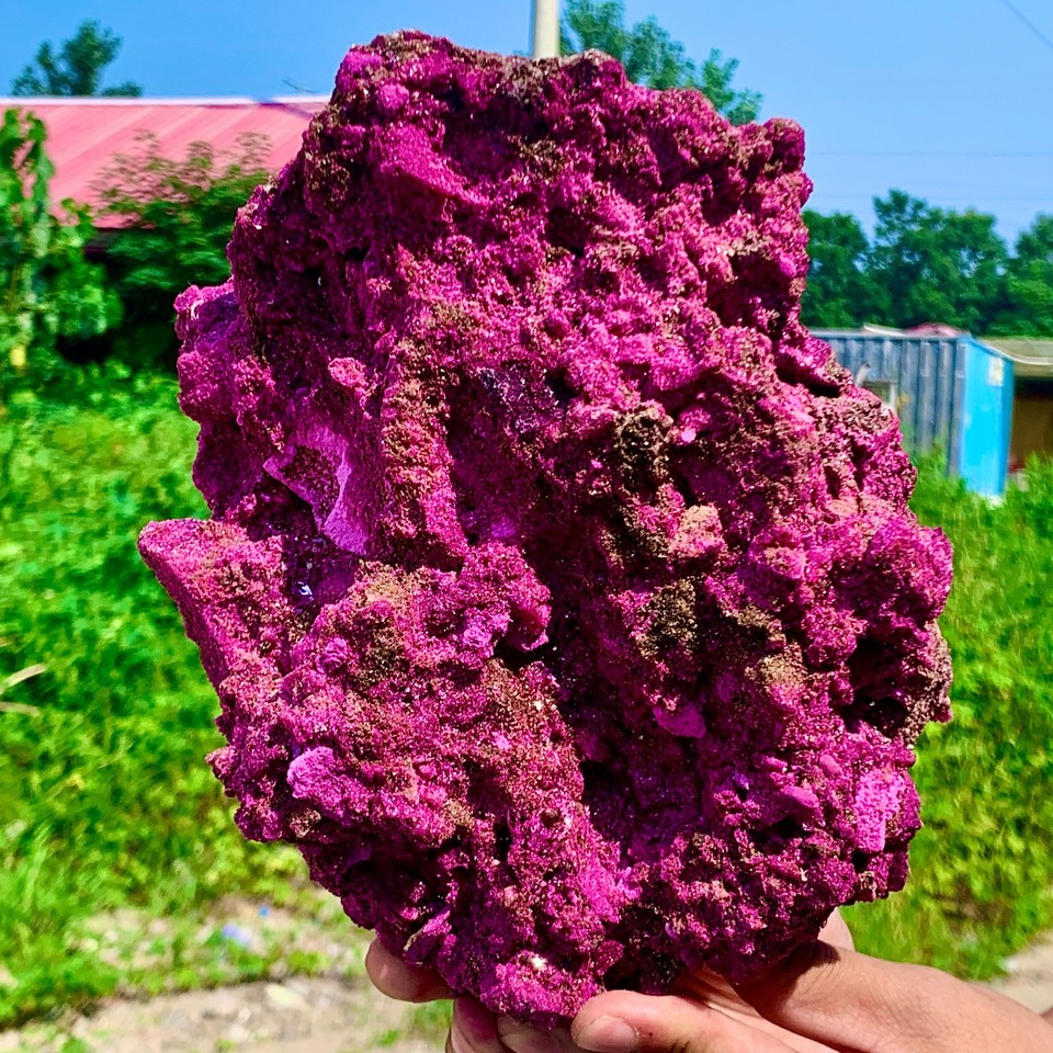 7.65LB Natural coarse red corundum and phlogo mineral powder ruby raw ...