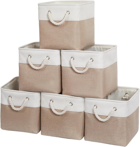 11 x 11 Inch Storage Cubes – 6-Pack Large Collapsible Fabric Storage ...