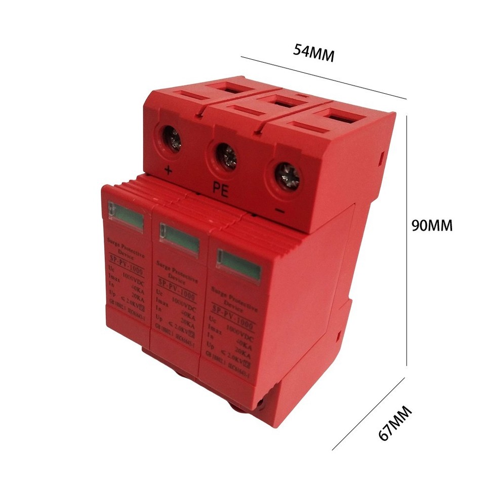 Solar PV Circuit Surge Protector 40KA 2P 3P DC1000V with Status ...