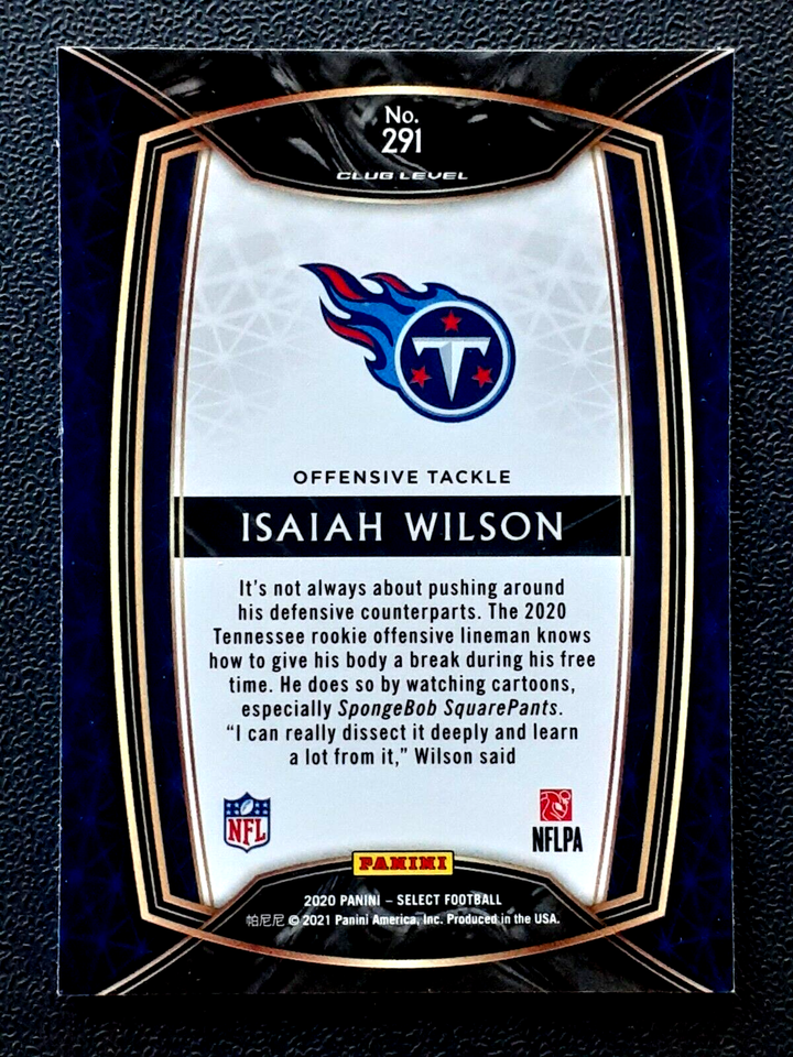ISAIAH WILSON RC 2020 PANINI SELECT #291 59405 | eBay