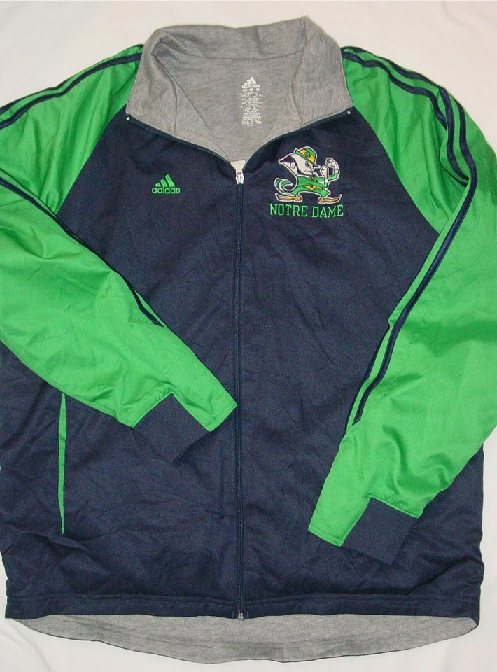 SWEET EMBROIDERED / SEWN ADIDAS NOTRE DAME DOUBLE SIDED LINED JACKET ...
