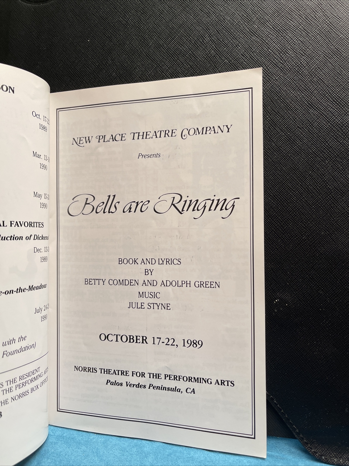 Bells Are Ringing - Regional Playbill Oct 1989 - Nancy Dussault | eBay