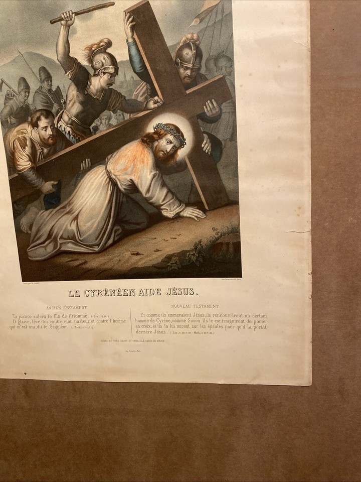 Jesus 5th Station Cross, Lithograph Original LE CYRÉNÉEN AIDE JÉSUS ...