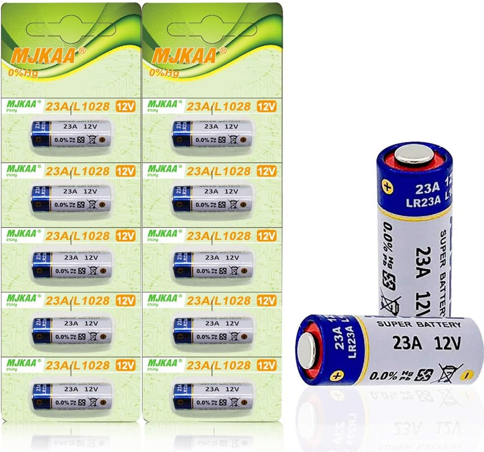 10 Count A23 A23G 12V Alkaline Battery For Remote Control Garage Doors ...