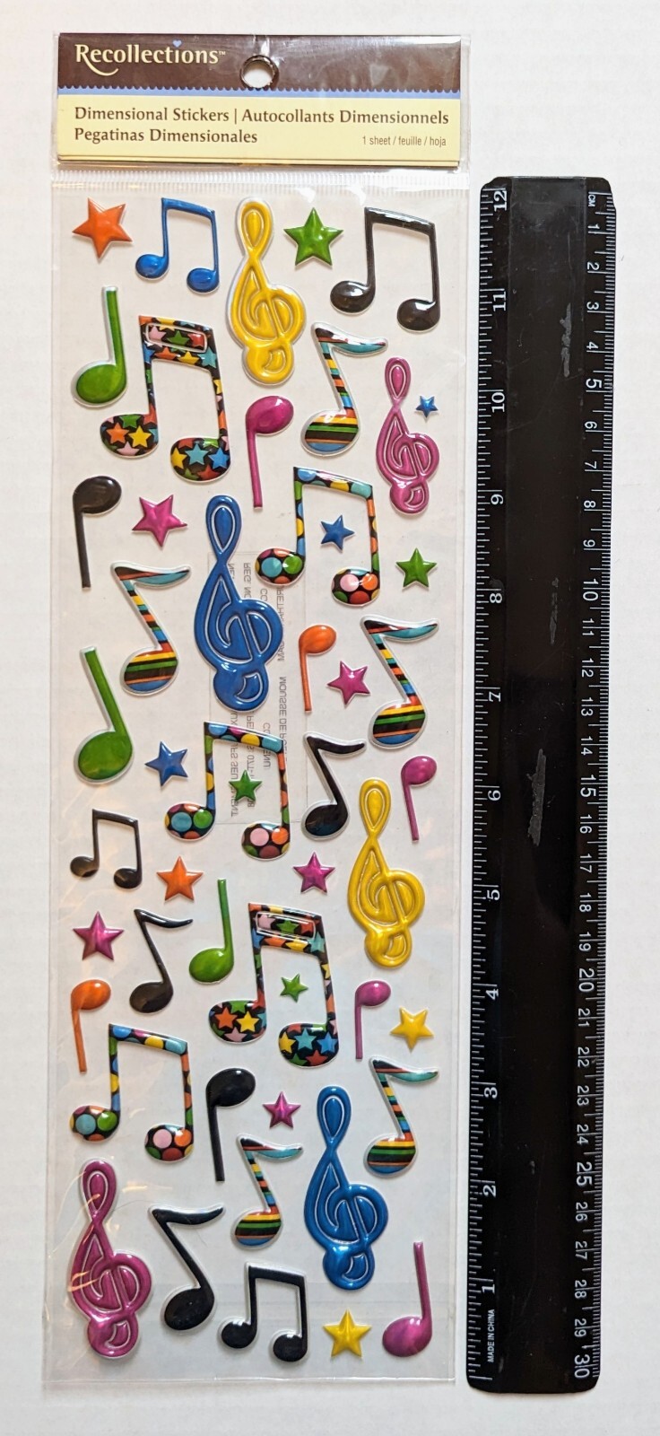 Large Multicolored Music Notes Puffy Scrapbooking Stickers by ...