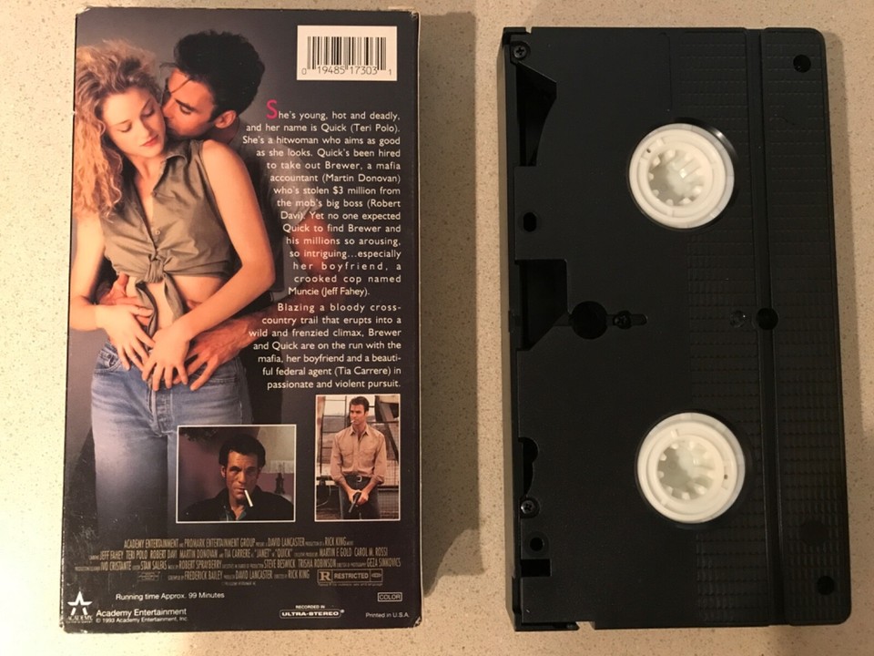 Quick (VHS, 1993) Jeff Fahey, Teri Polo, Tia Carrere, Robert Davi ...