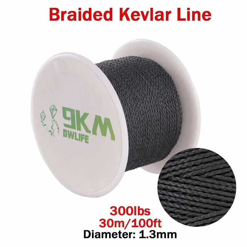 9KM Black Braided Kevlar Cord High Strength Wear Resistance Made with ...