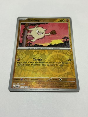 Mankey 056/165 English 151 Reverse Holo Common Pokemon Card | eBay