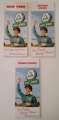 Lot (3) Vintage 1960's Cities Service Oil Gas Station Road Maps | eBay