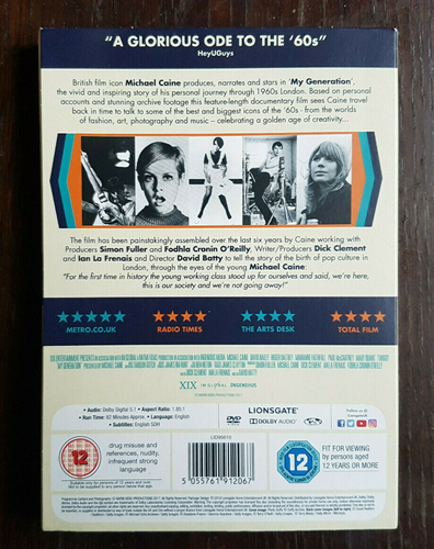 My Generation DVD Michael Caine, David Bailey, Roger Daltrey (2017) | eBay