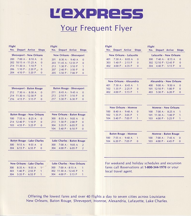 L'Express timetable 1989/08/01 | eBay