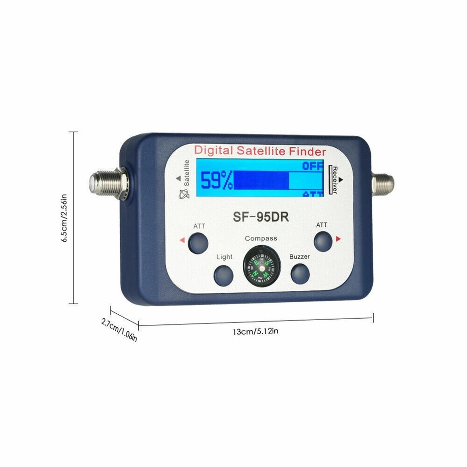 SF-95DRL Digital Satellite Finder Signal Meter Compass TV Dish FTA LNB ...