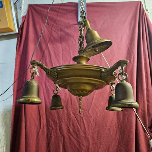 Ornate Antique Brass Pan Light Fixture Chandelier Victorian 4 light | eBay