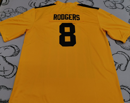 Size L Aaron Rodgers #8 Steelers Vapor Throwback Gold Alte Stitched ...