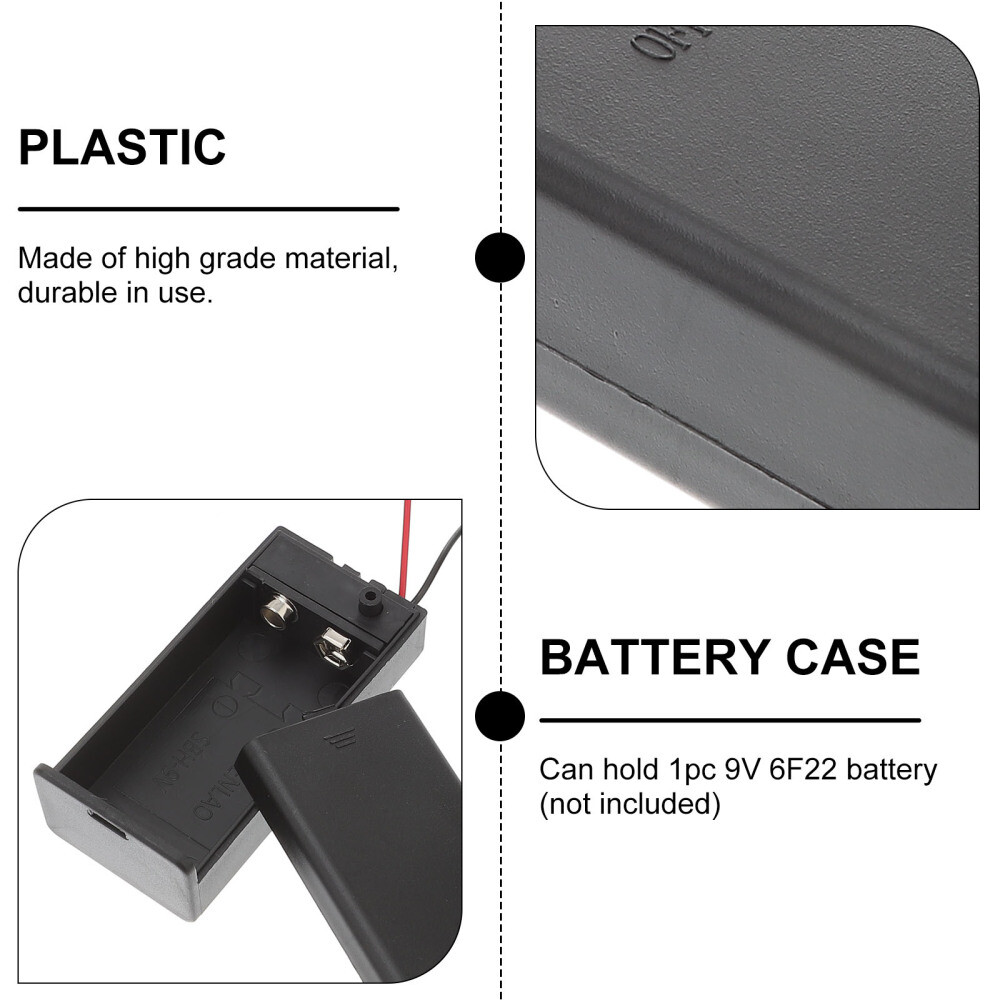 10 PCS Battery Casing Organizer with Lid 6F22 on off Switch for Outlet ...