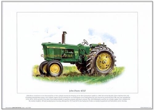 JOHN DEERE 4020 TRACTOR - FINE ART PRINT - Classic agricultural farming ...