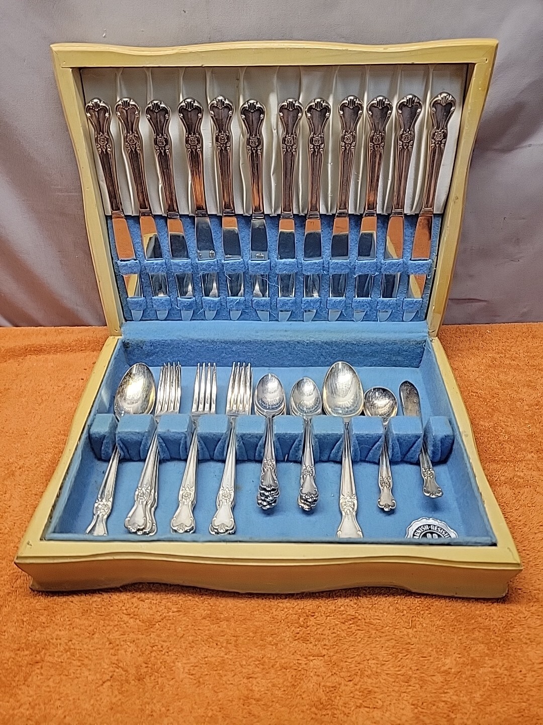V•1960 OLD COMPANY PLATE Silverplate SIGNATURE ROSE Silverware Flatware ...