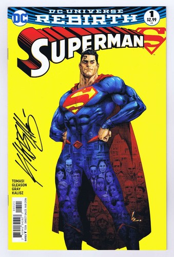 Superman #1 Variant VF/NM Signed w/COA Kenneth Rocafort 2016 Rebirth DC ...
