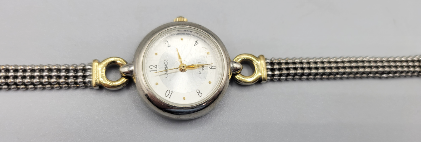 Carriage by Timex SR626SW Women's Gold Silver Tone Chain Link Quartz ...