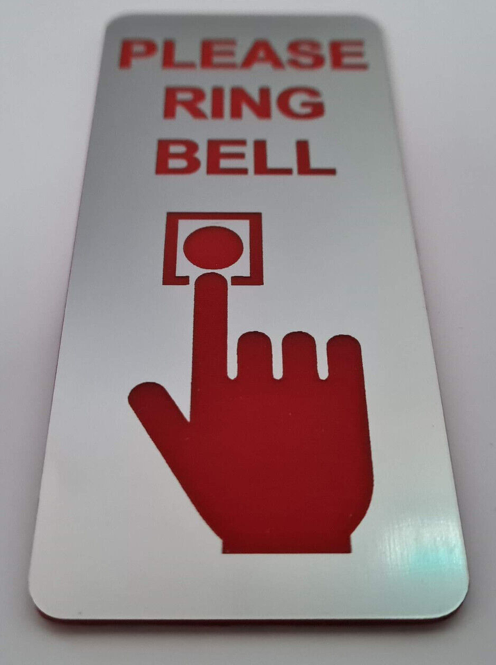 Please Ring Bell Sign Plaque Door Doorbell Buzzer Push Button Intercom ...