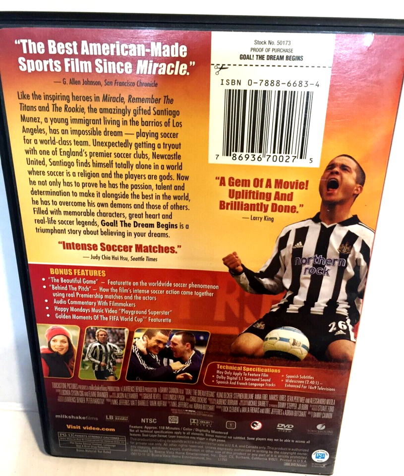Goal! The Dream Begins DVD Kuno Becker Ships free Same Day with ...