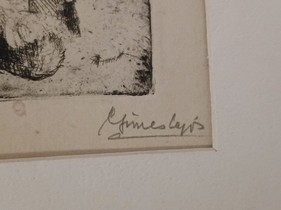 Vintage Signed Etching Market Scene | eBay