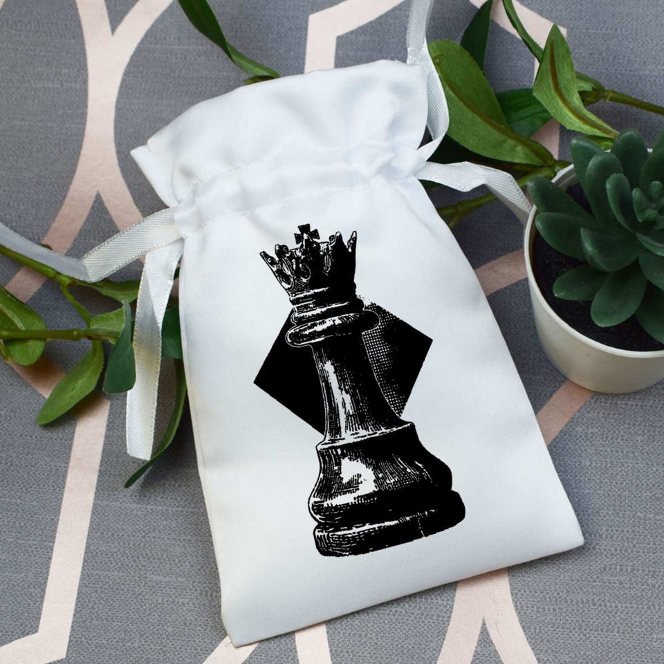 'King Chess Piece' Satin Drawstring Bag/Pouch (SB053823) | eBay UK
