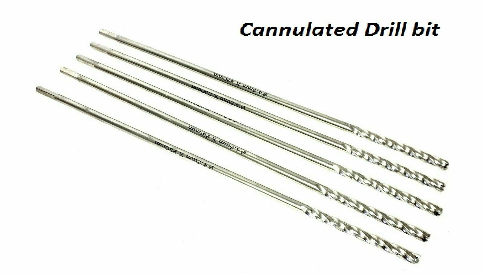 Orthopedic cannulated drill bit stainless steel lot of 5 pcs surgical ...