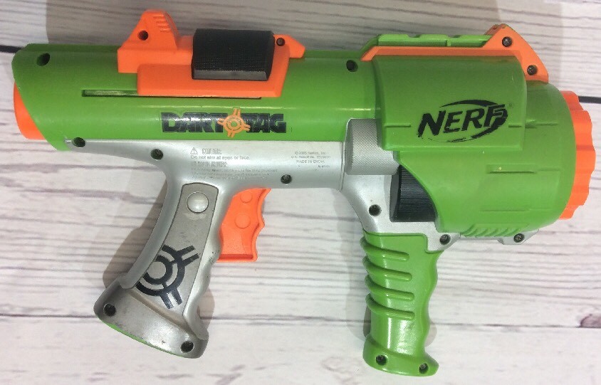 NERF Green Dart Tag Hyperfire Rotating 10 Barrel Blaster 2005 Tested No ...