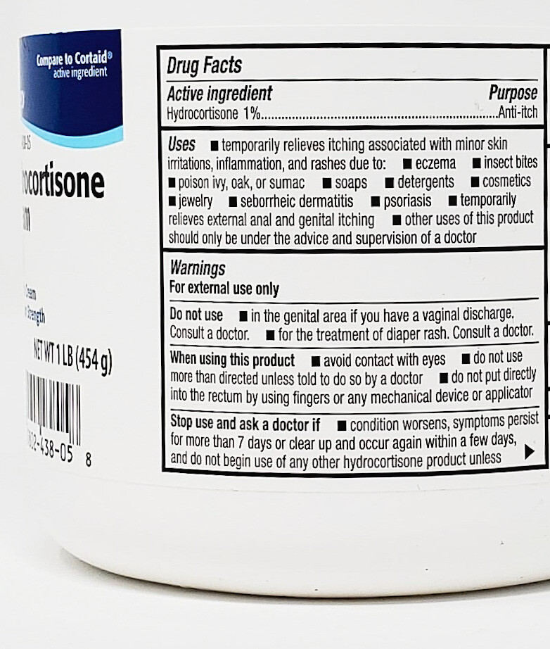 Padagis Hydrocortisone Cream 1% (Maximum Strength) 1lb Jar - Exp Date ...