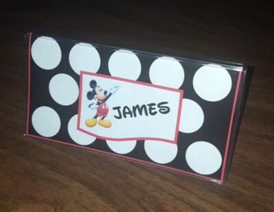 Mickey Mouse Disney Inspired Personalized Checkbook Cover Custom Name ...