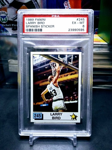 Larry Bird 1989 Panini Sticker Book #245 PSA 6 NBA Boston Celtics Low ...