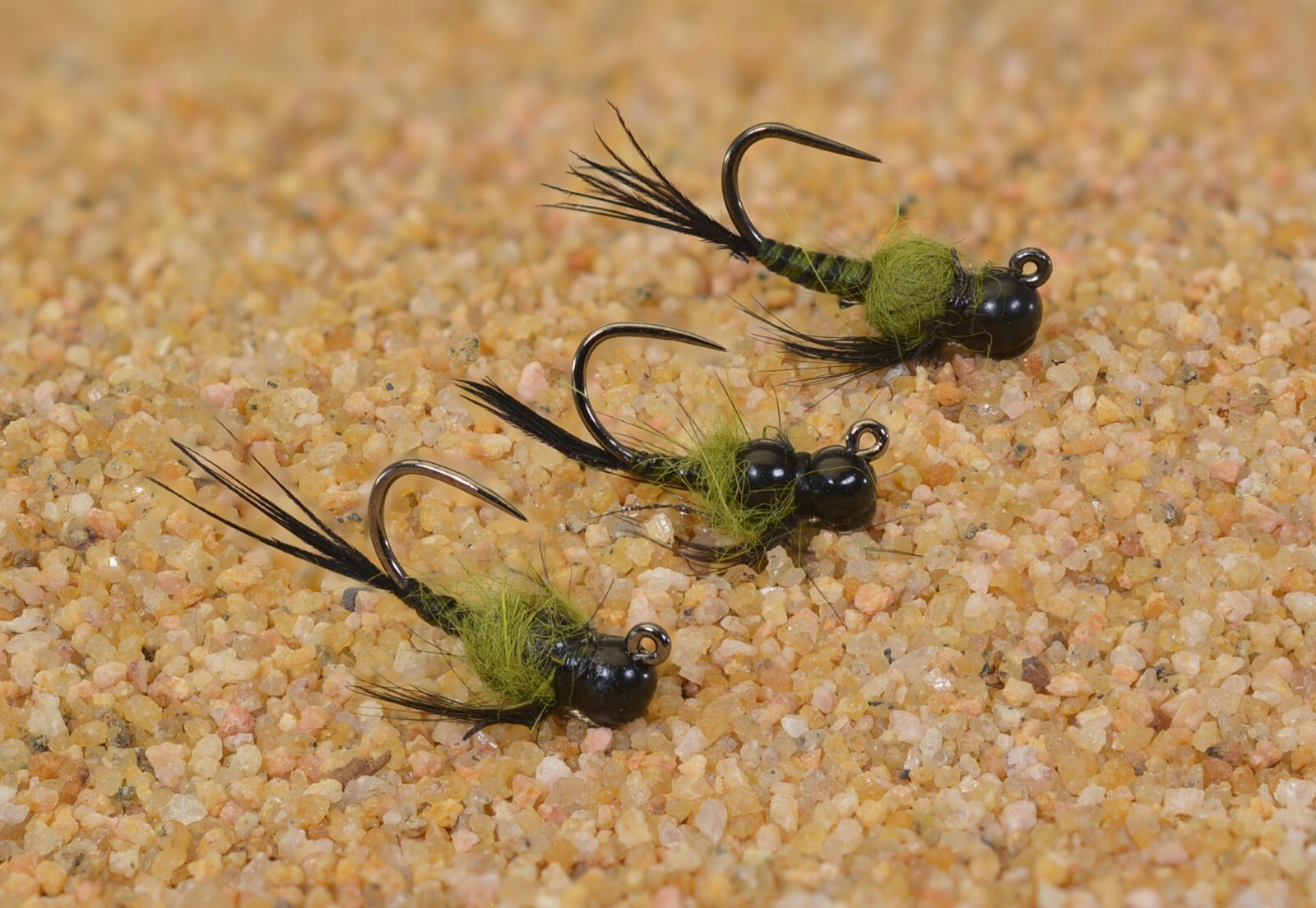 6 Flies - Tungsten Olive Two Bit Hooker Jig Head Fly - Euro nymph - Hanak Hook | eBay